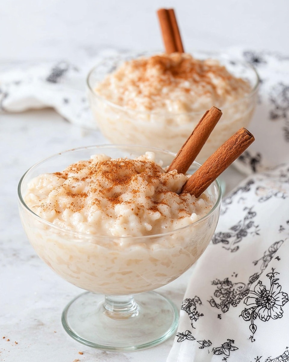 Creamy Homemade Rice Pudding with Nutmeg & Cinnamon
