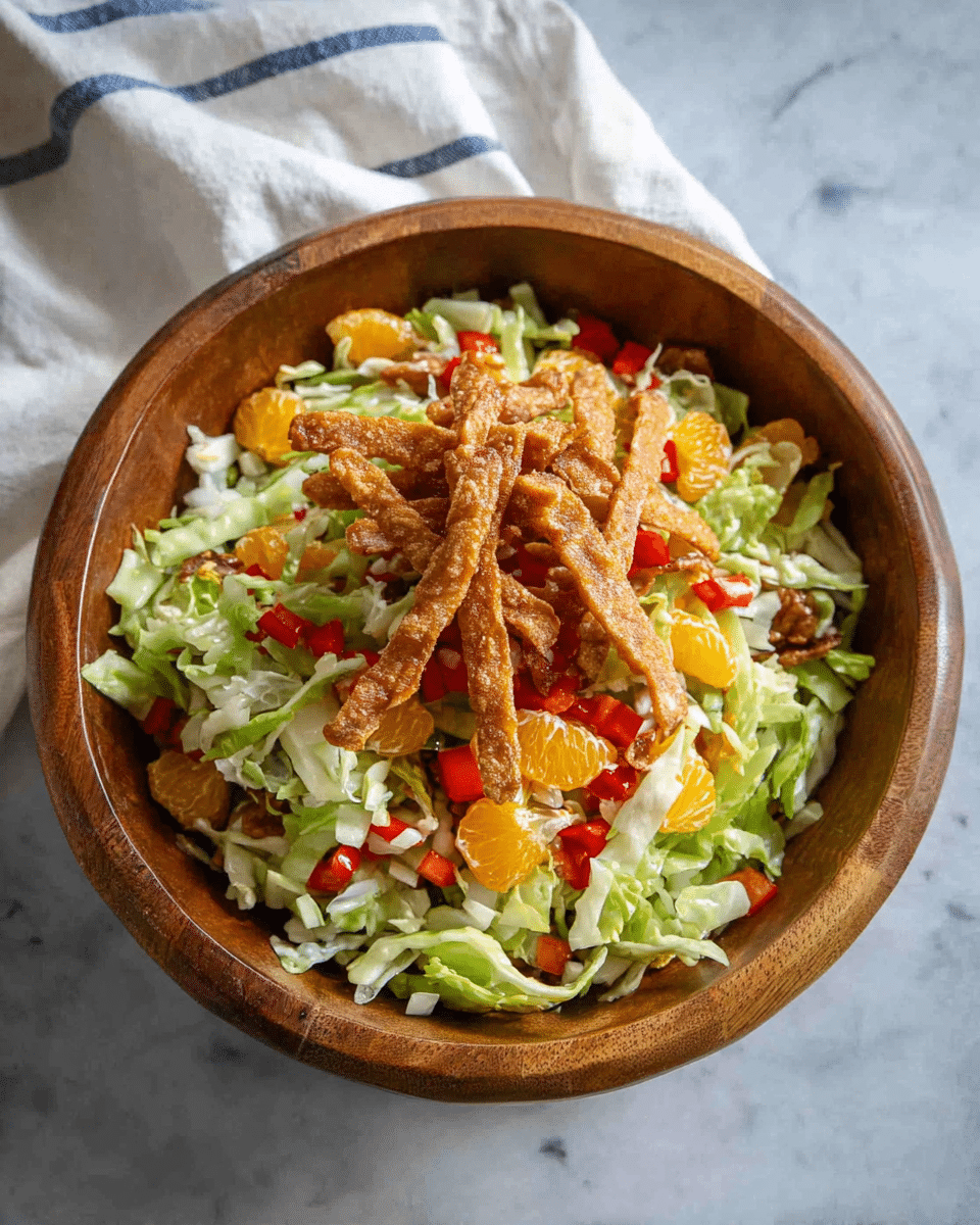 Asian Chopped Salad with Crispy Wonton and Lime-Soy Dressing