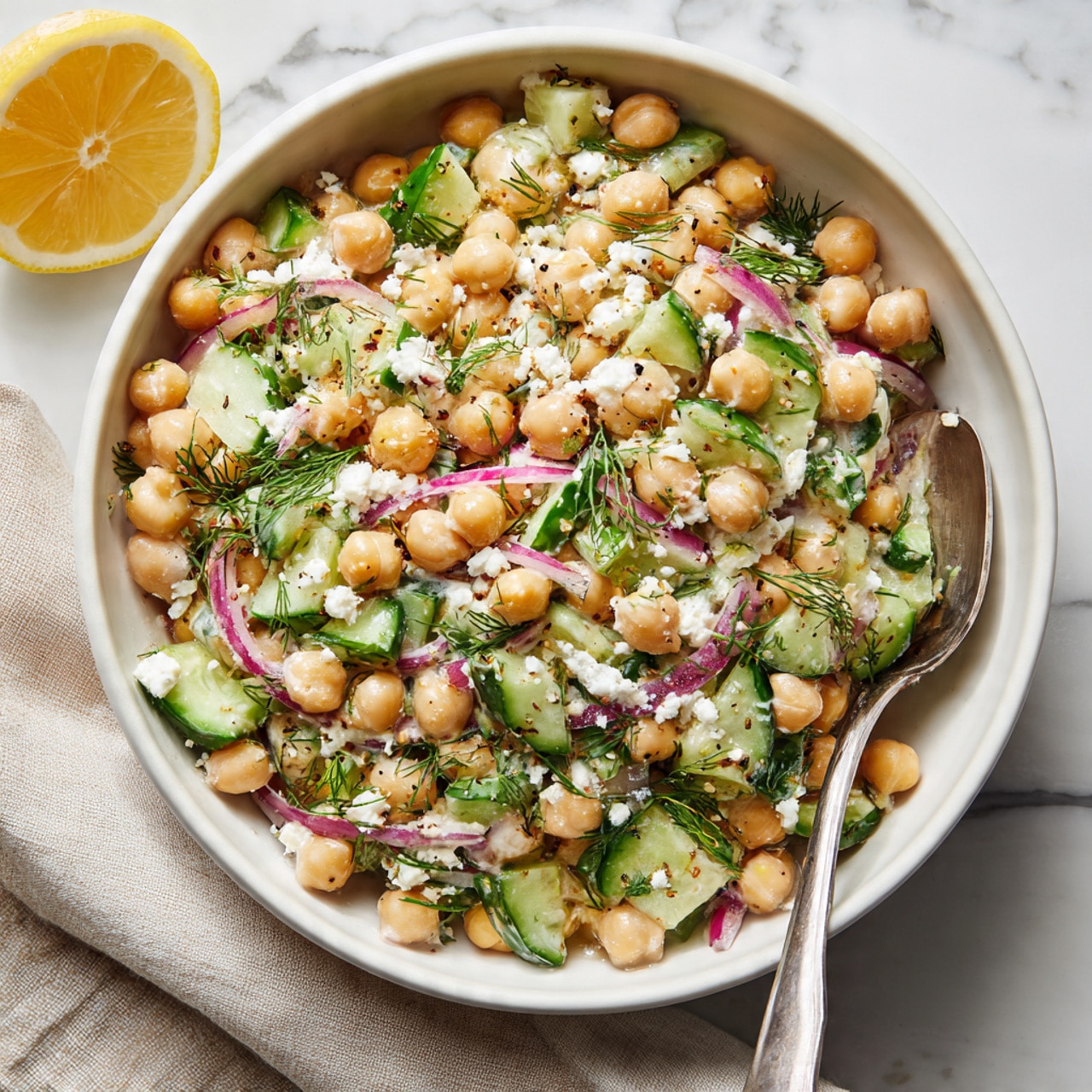 Chickpea Cucumber Feta Salad: Bright, Healthy Mediterranean Delight