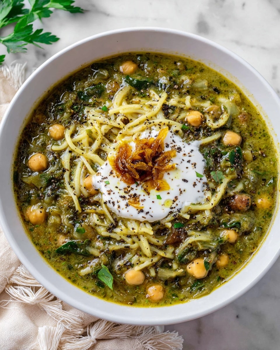 Ash Reshteh Persian Noodle and Herb Soup - Hearty & Flavorful